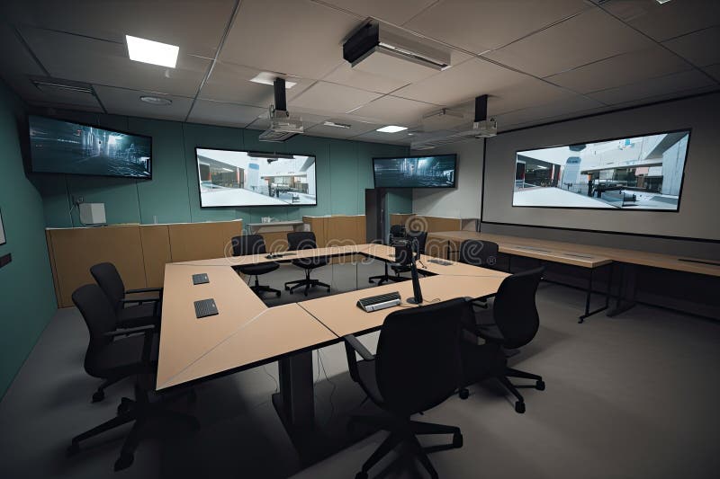 Virtual Conference Room, with Screens and Projection Tools, To Showcase ...