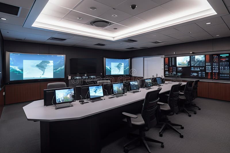 Virtual Conference Room, with Screens and Projectors for Presenting ...