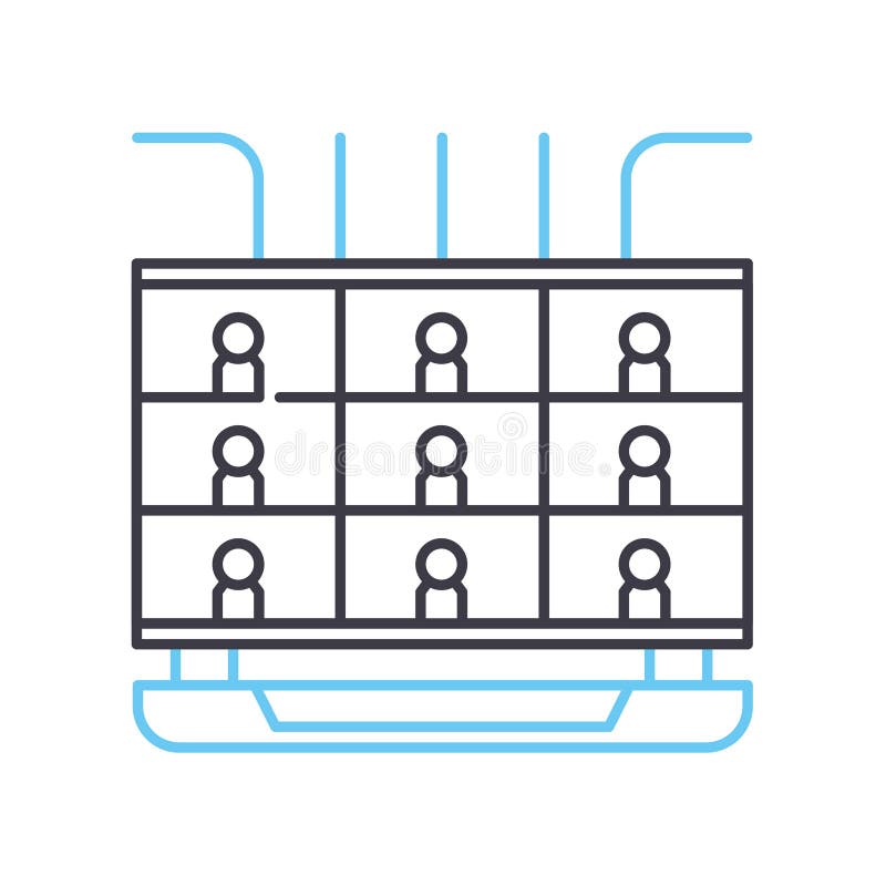 Virtual Connection Line Icon, Outline Symbol, Vector Illustration ...