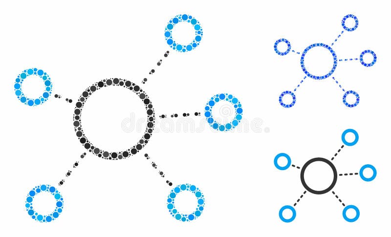 Virtual Connections Composition Icon of Round Dots Stock Vector ...