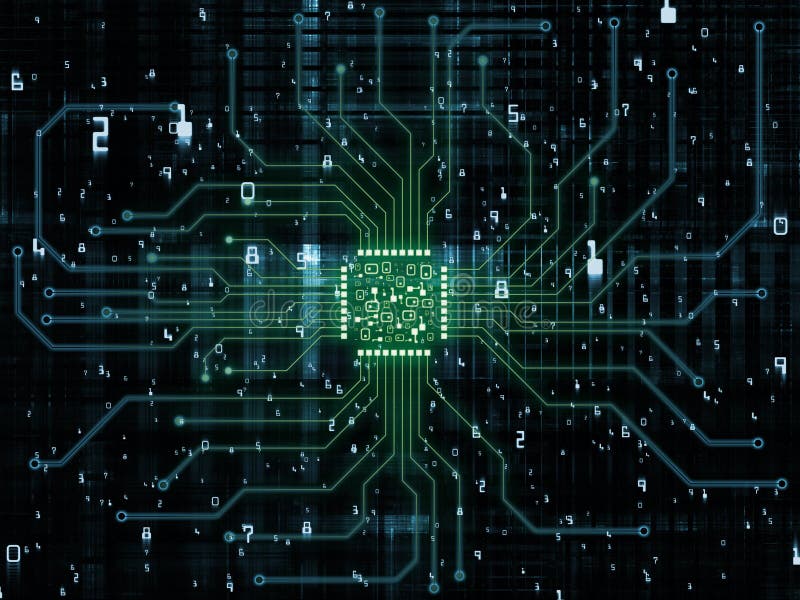 Virtual CPU Realm stock illustration. Illustration of composition ...