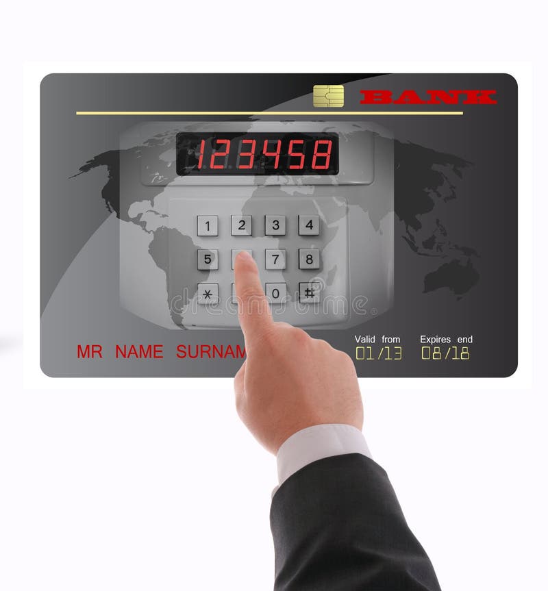 Virtual Credit Card and Security Stock Image - Image of financial, code ...