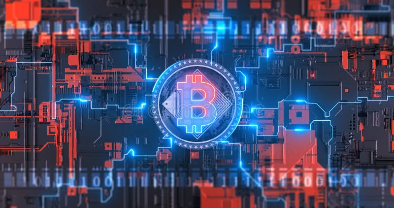 Virtual Cryptocurrency Bitcoin Crypto Binary Code Symbol Background Stock Illustration ...