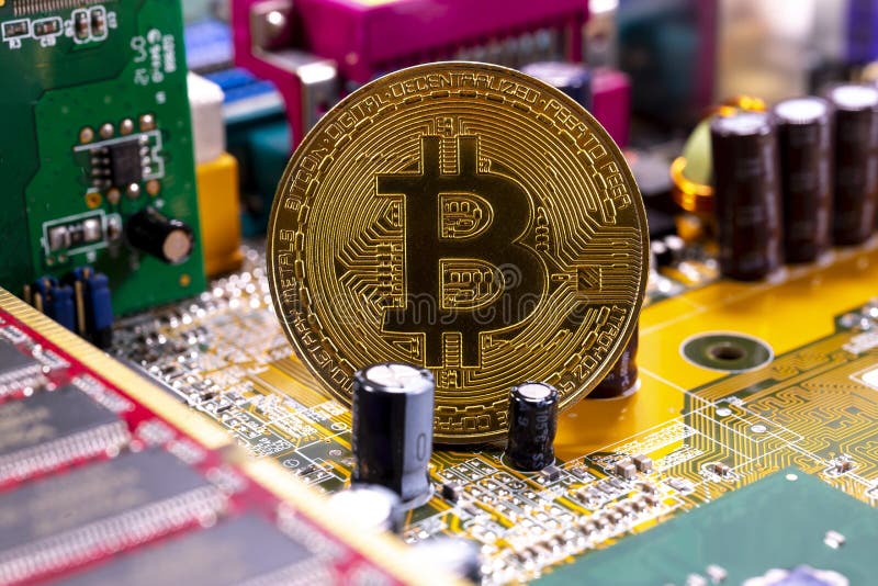 Bitcoin Coin and Printed Circuit Board PCB Stock Image - Image of ...