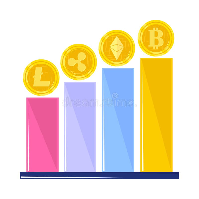 Virtual Currencies on Chart Stock Vector - Illustration of financial ...
