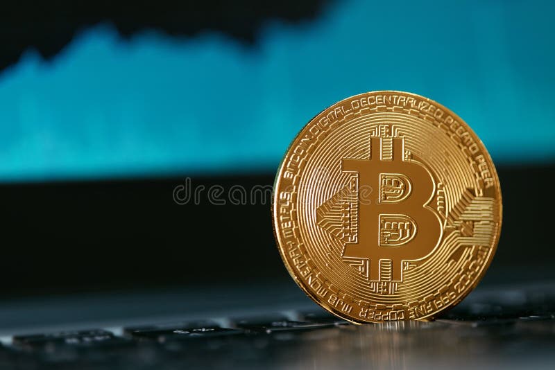 Virtual Currency. Bitcoin Cryptocurrency Coin Close Up Stock Photo ...