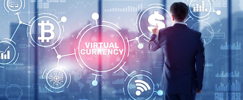 Virtual Currency Exchange Investment Concept. Financial Technology ...