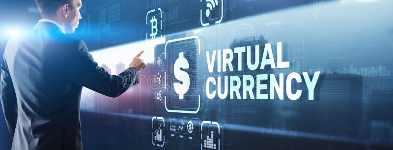 Virtual Currency Exchange Investment Concept. Financial Technology ...