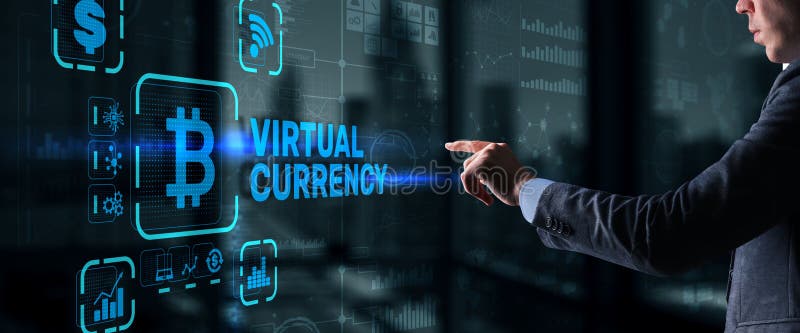 Virtual Currency Exchange Investment Concept. Financial Technology ...