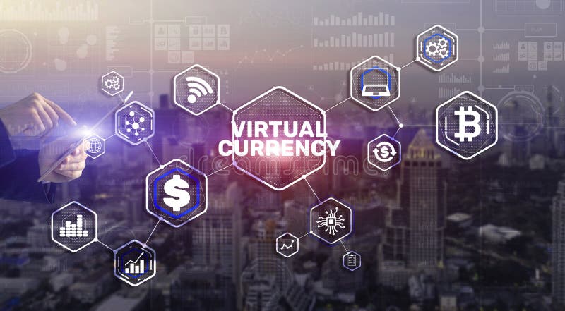 Virtual Currency Exchange Investment Concept. Financial Technology ...