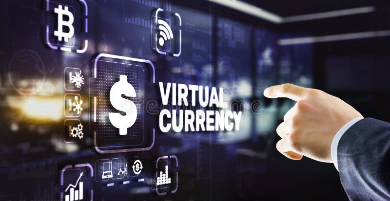 Virtual Currency Exchange Investment Concept. Financial Technology ...