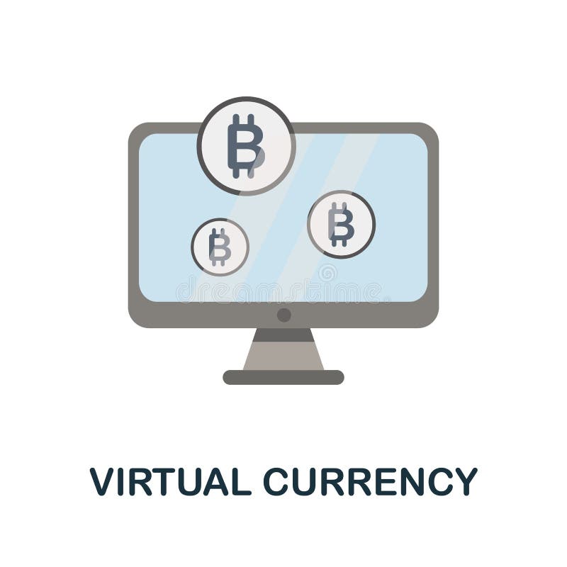 Virtual Currency Icon from Fintech Collection. Simple Line Virtual ...