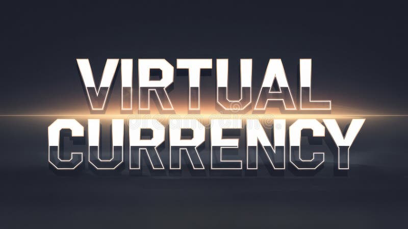 Virtual Currency Text Representing Digital Finance and Modern Transactions Stock Illustration ...