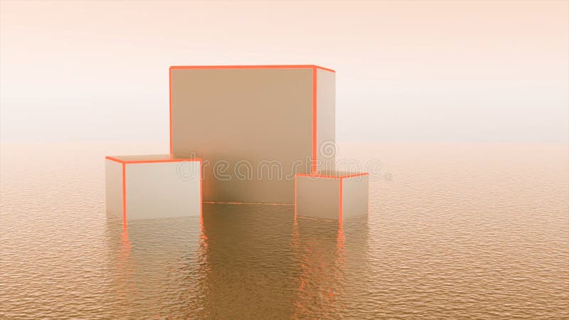 Virtual 3d Decoration with Cubes. Design Stock Illustration ...