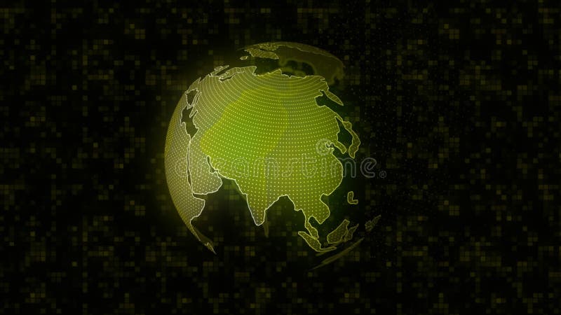 Virtual 3d Projection of Earth. Motion. Color Projection of Planet ...