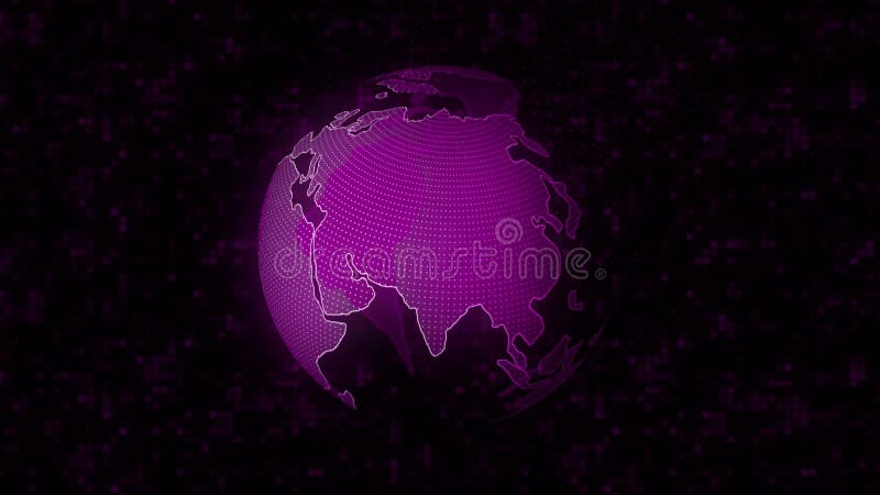 Virtual 3d Projection of Earth. Motion. Color Projection of Planet ...