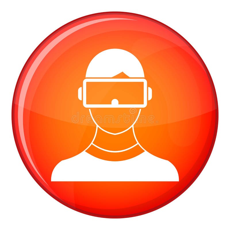 Virtual 3d Reality Goggles Icon, Flat Style Stock Vector - Illustration ...