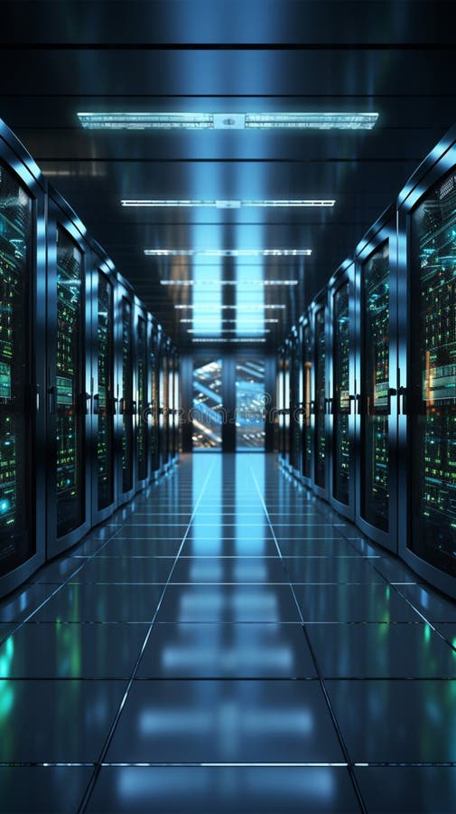 Virtual 3D Rendering of a Server Room with Computer Storage Stock ...