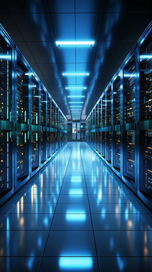 Virtual 3D Rendering of a Server Room with Computer Storage Stock ...