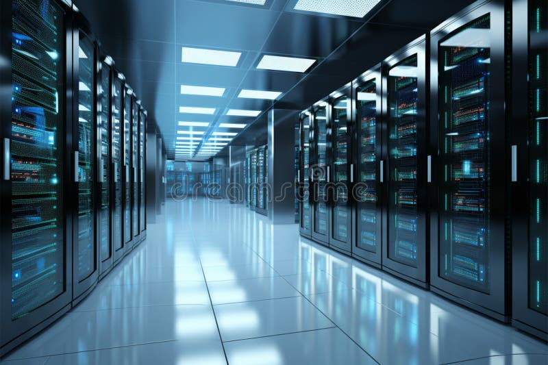 Virtual 3D Rendering of a Server Room with Computer Storage Stock ...