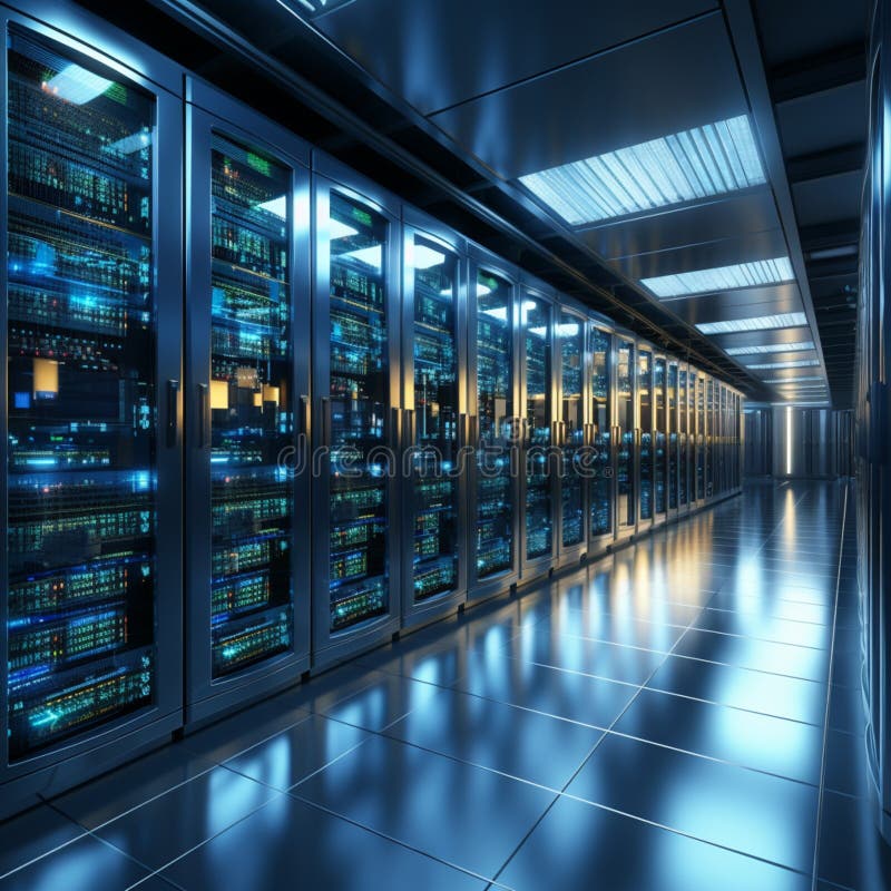 Virtual 3D Rendering of a Server Room with Computer Storage Stock ...