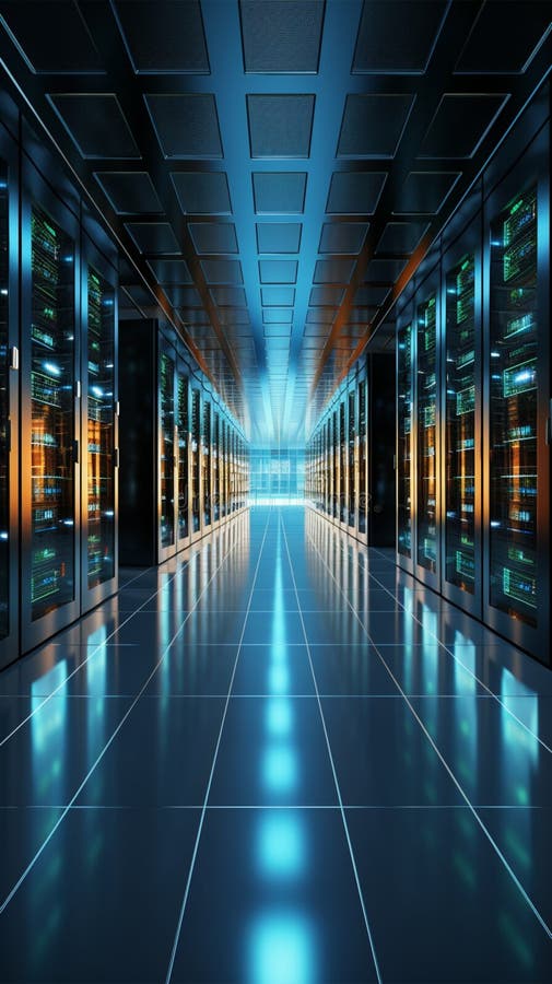 Virtual 3D Rendering of a Server Room with Computer Storage Stock ...