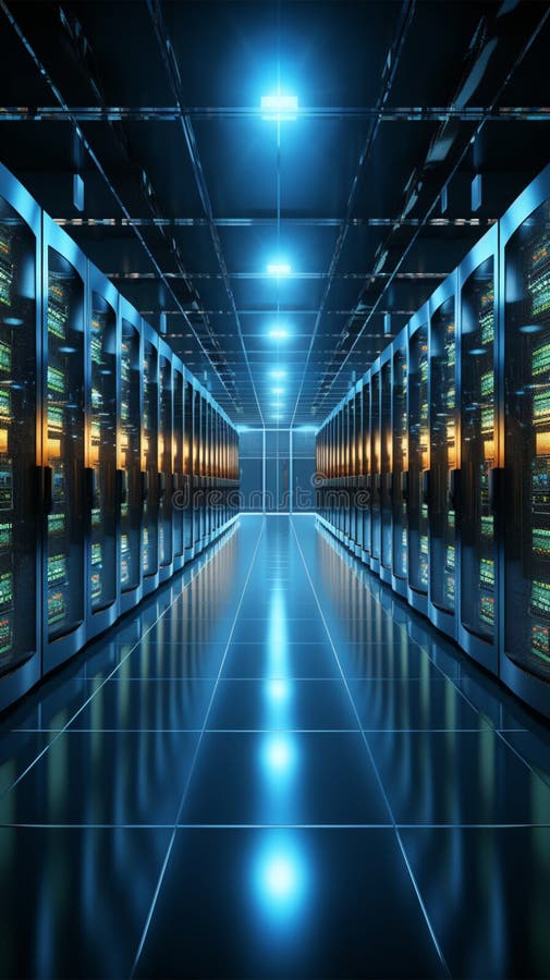 Virtual 3D Rendering of a Server Room with Computer Storage Stock ...