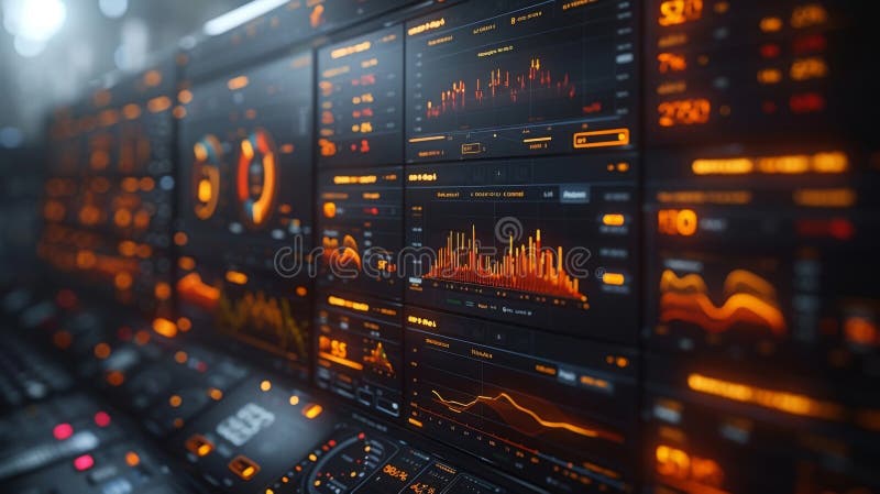 A Virtual Dashboard With Multiple Tabs And Graphs Displaying Realtime