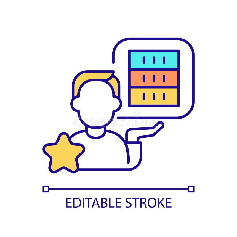 Virtual Data Center Benefits RGB Color Icon Stock Illustration ...