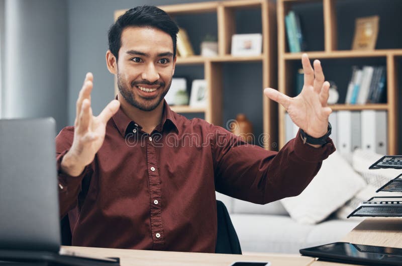 Virtual Design, Office Work and Man Gesture, Vision and Happy Planning ...