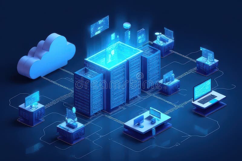 Virtual Desktop Infrastructure Visualization Stock Illustration ...