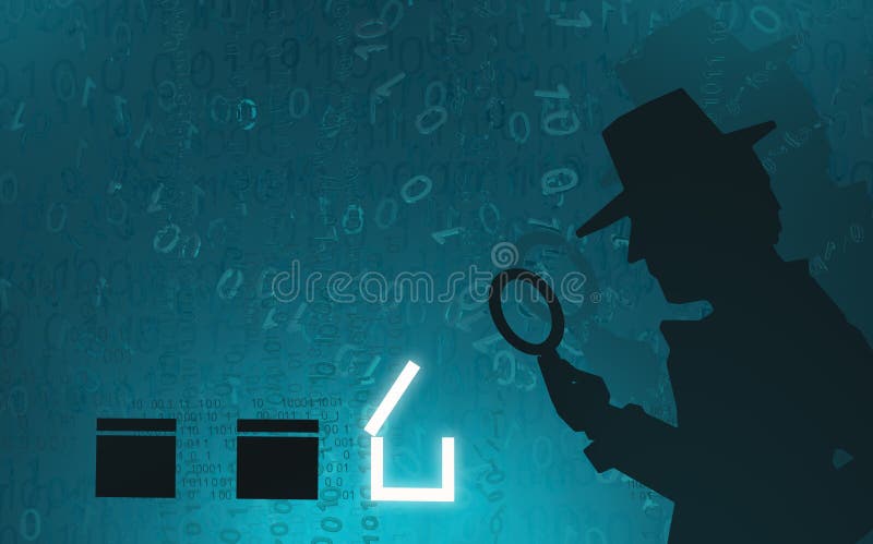 Virtual Detective, Empty Box Stock Illustration - Illustration of ...