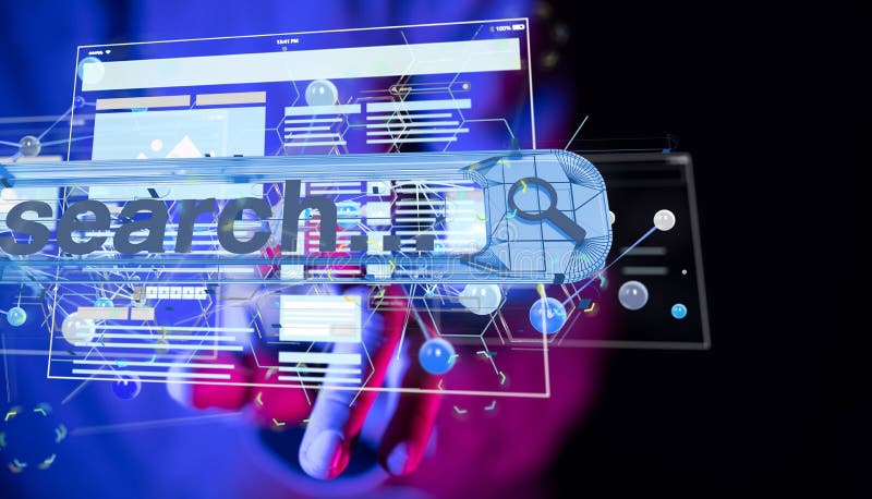 Virtual Develop Interface Web Application in Hand Stock Photo - Image ...