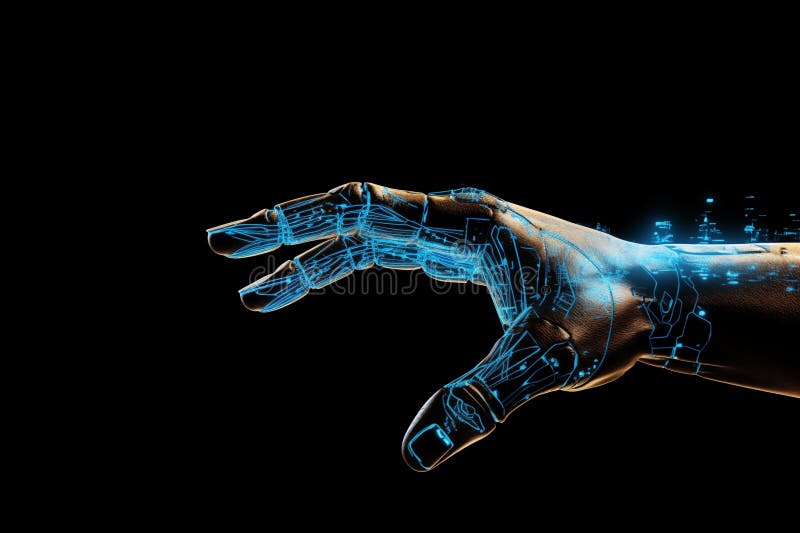 Virtual Digital Hand of Artificial Intelligence. by Generate Ai Stock ...