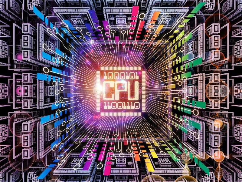 Virtual Digital Processing stock illustration. Illustration of process ...