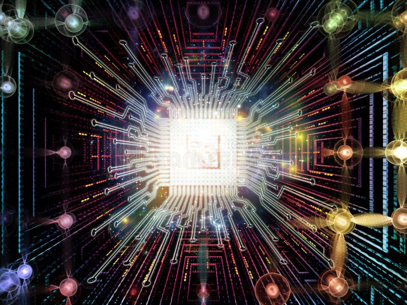 Virtual Digital Processing stock illustration. Illustration of process ...