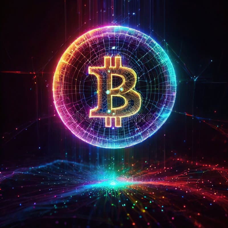 Virtual Digital Representation of Bitcoin Cryptocurrency Online Money ...