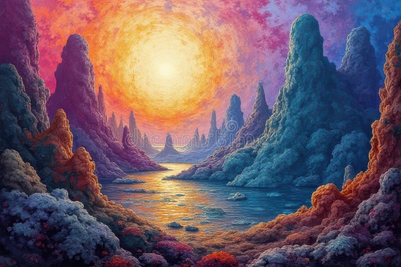 Virtual Dimension Exploration Stock Illustration - Illustration of ...