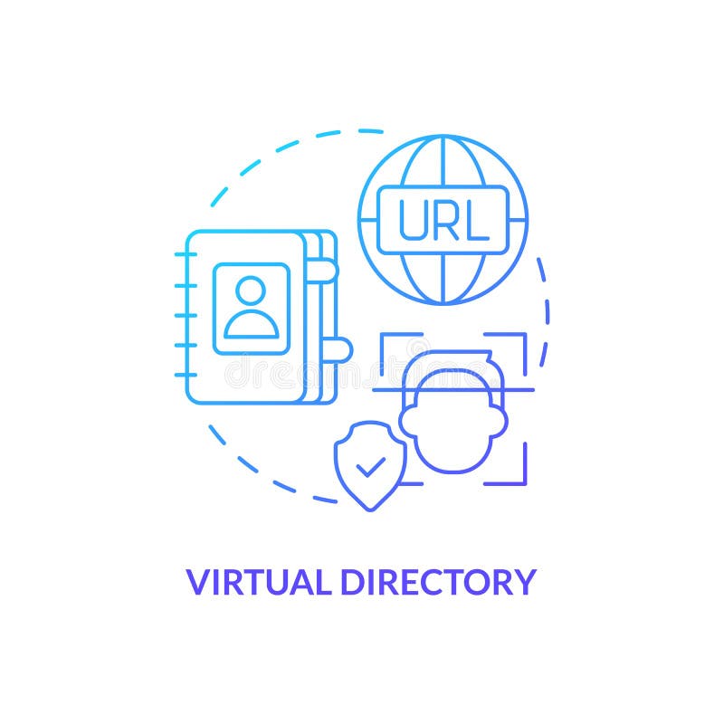 Virtual Directory Blue Gradient Concept Icon Stock Vector ...