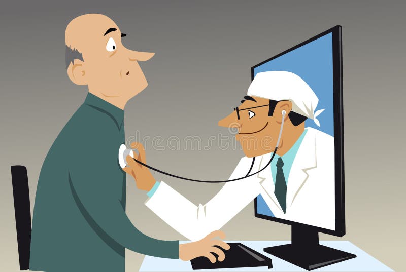 Virtual doctor visit stock vector. Illustration of online - 101351733