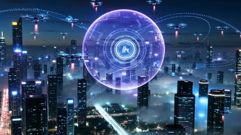 Virtual Drone Command Hub – AI Control Center Over Futuristic City ...
