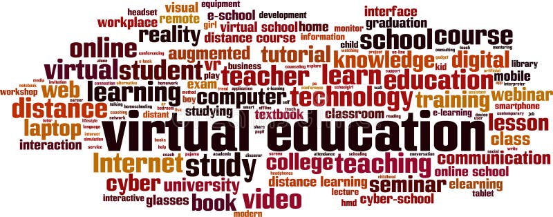 Virtual Education Icon, Outline Style Stock Vector - Illustration of ...