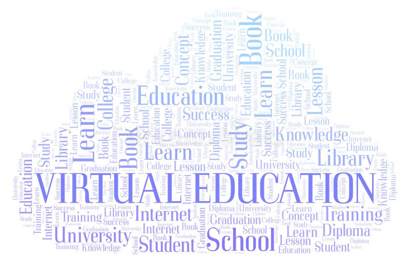 Virtual Education Word Cloud. Stock Illustration - Illustration of ...