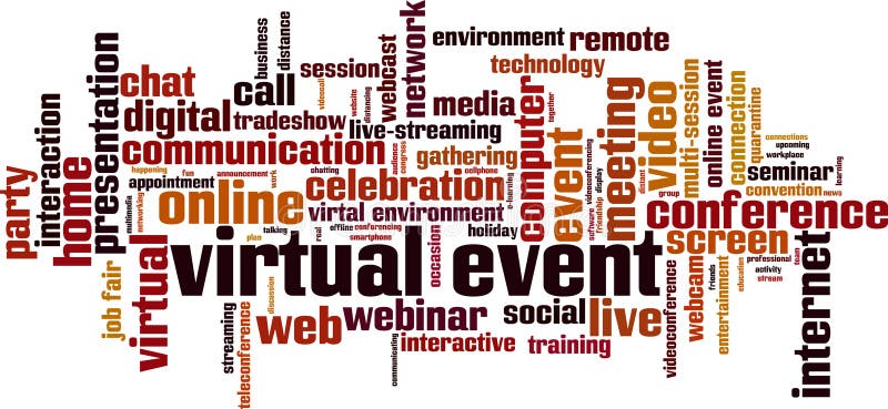 Virtual event word cloud stock vector. Illustration of webinar - 277290238
