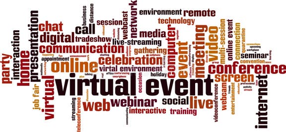 Virtual event word cloud stock vector. Illustration of webinar - 277290238