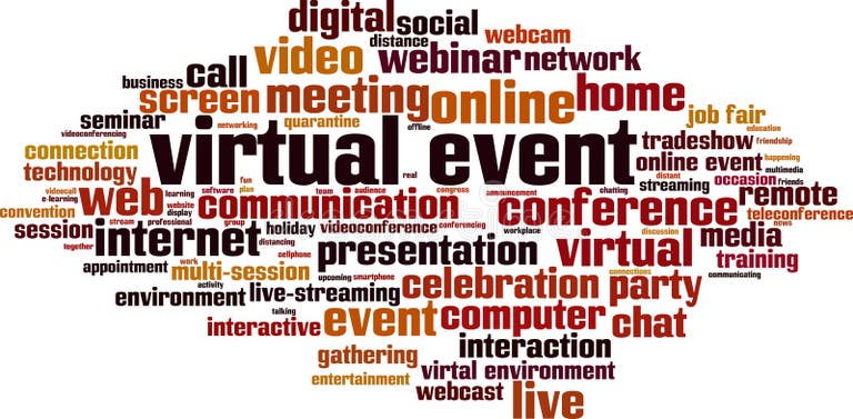 Virtual event word cloud stock vector. Illustration of webinar - 279863204