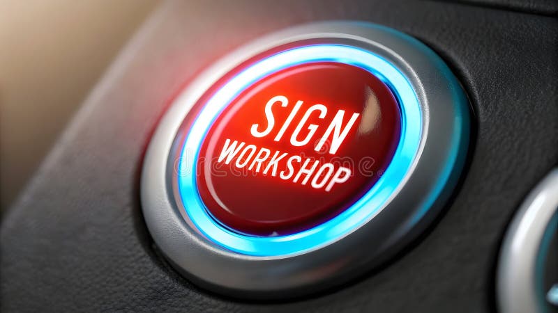 Virtual Events Red Button Labeled Sign Workshop is Illuminated with ...