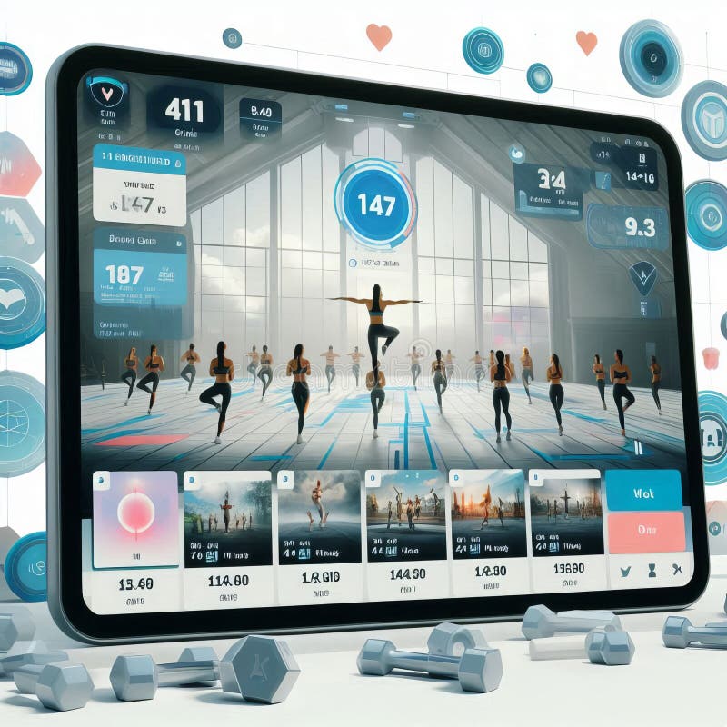 Virtual Exercise Class Platform Interface with Class Schedule, Stock ...