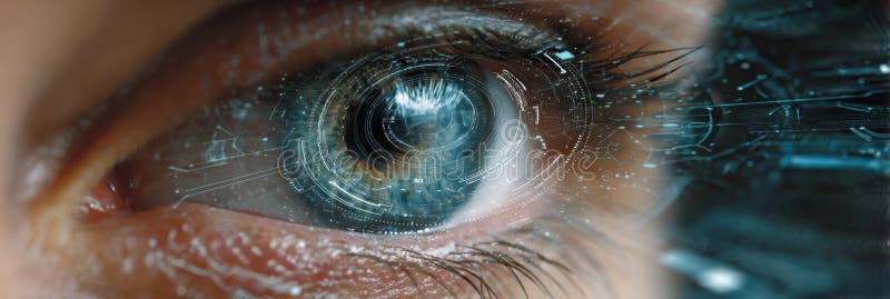 Virtual Eye Exam Featuring Futuristic User Interface Displayed on a ...