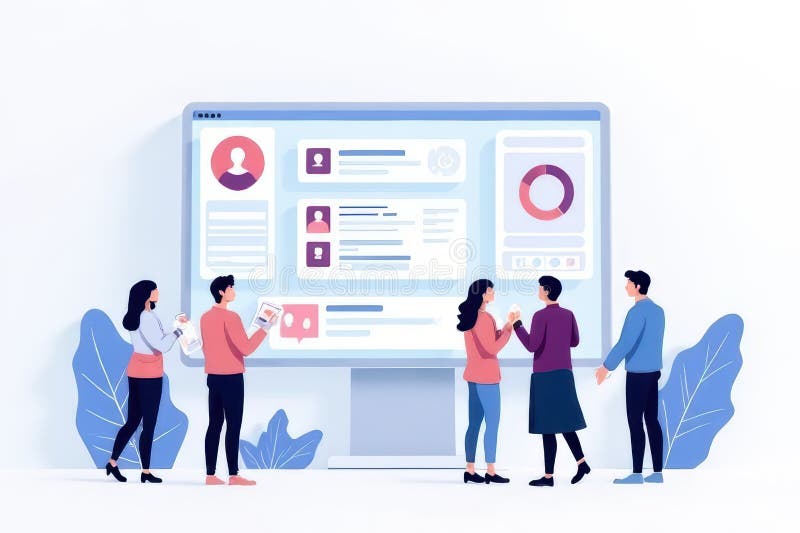 Virtual Feedback Interaction System Stock Illustration - Illustration ...